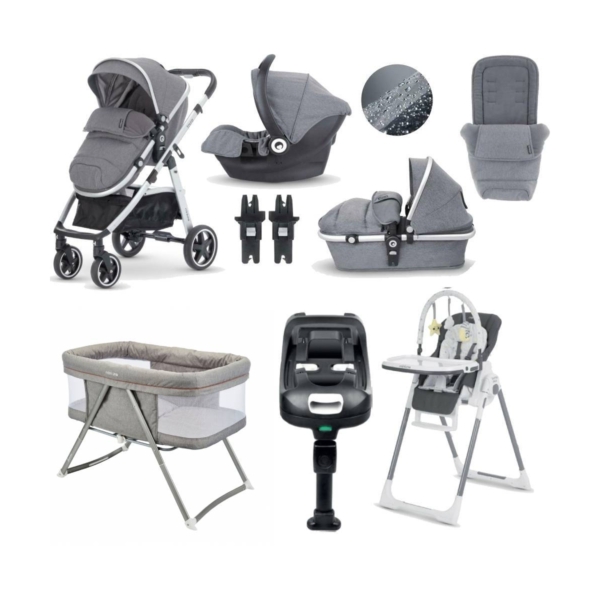 Miniuno Toura Bundle Package-Grey Herringbone with Swiftfold Cri ...