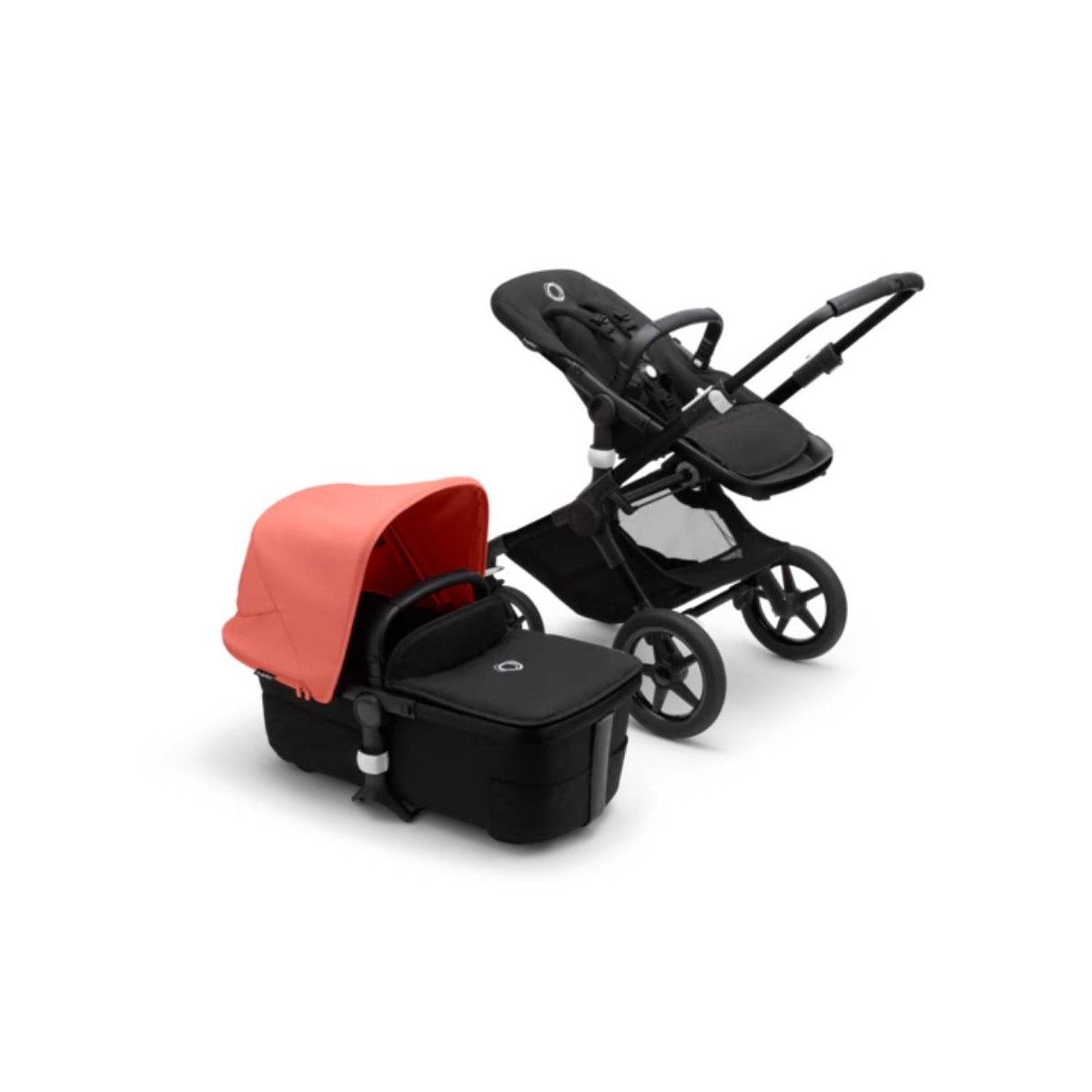 Bugaboo Fox 3 Complete Pushchair- Black/Midnight Black/Sunrise R ...