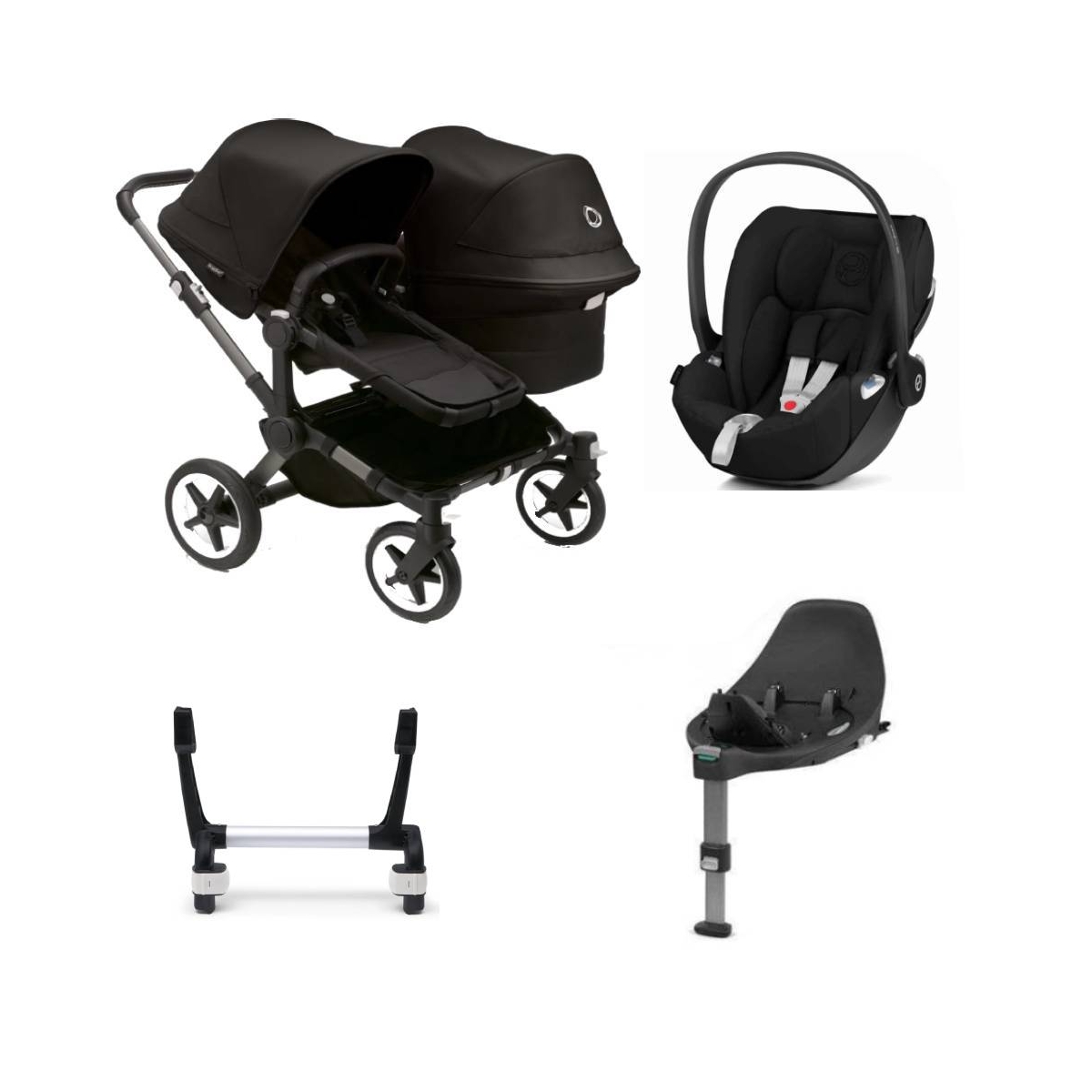 Bugaboo Donkey 5 Duo (Cloud Z) Travel System Bundle-Graphite/Mid ...