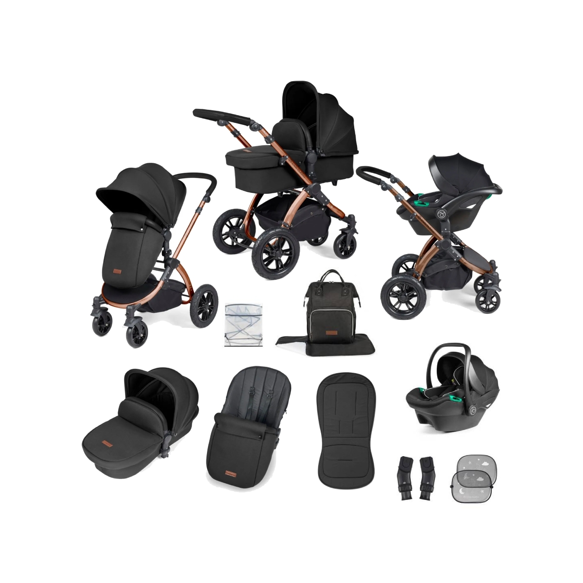 Ickle Bubba Stomp Luxe Bronze Frame Travel System With Stratus i ...