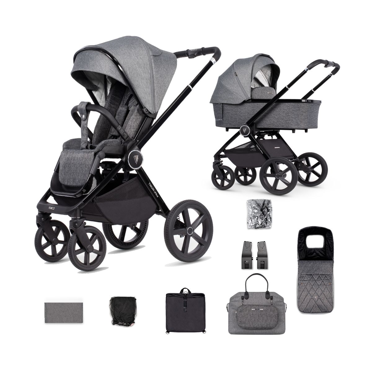Venicci Tinum Upline 2-in-1 Pram System-Slate Grey - Everything Baby