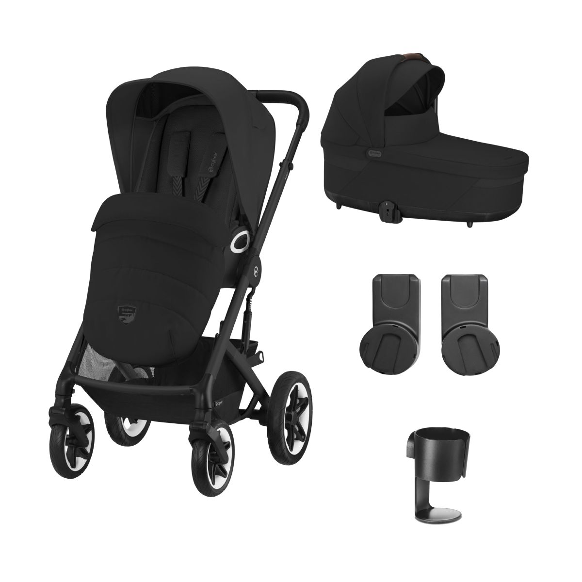 Cybex Talos S Lux Black Frame 8 Piece Bundle-Moon Black - Everything Baby