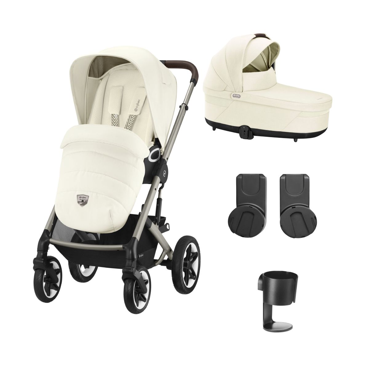 Cybex Talos S Lux Silver Frame 8 Piece Bundle-Seashell Beige ...