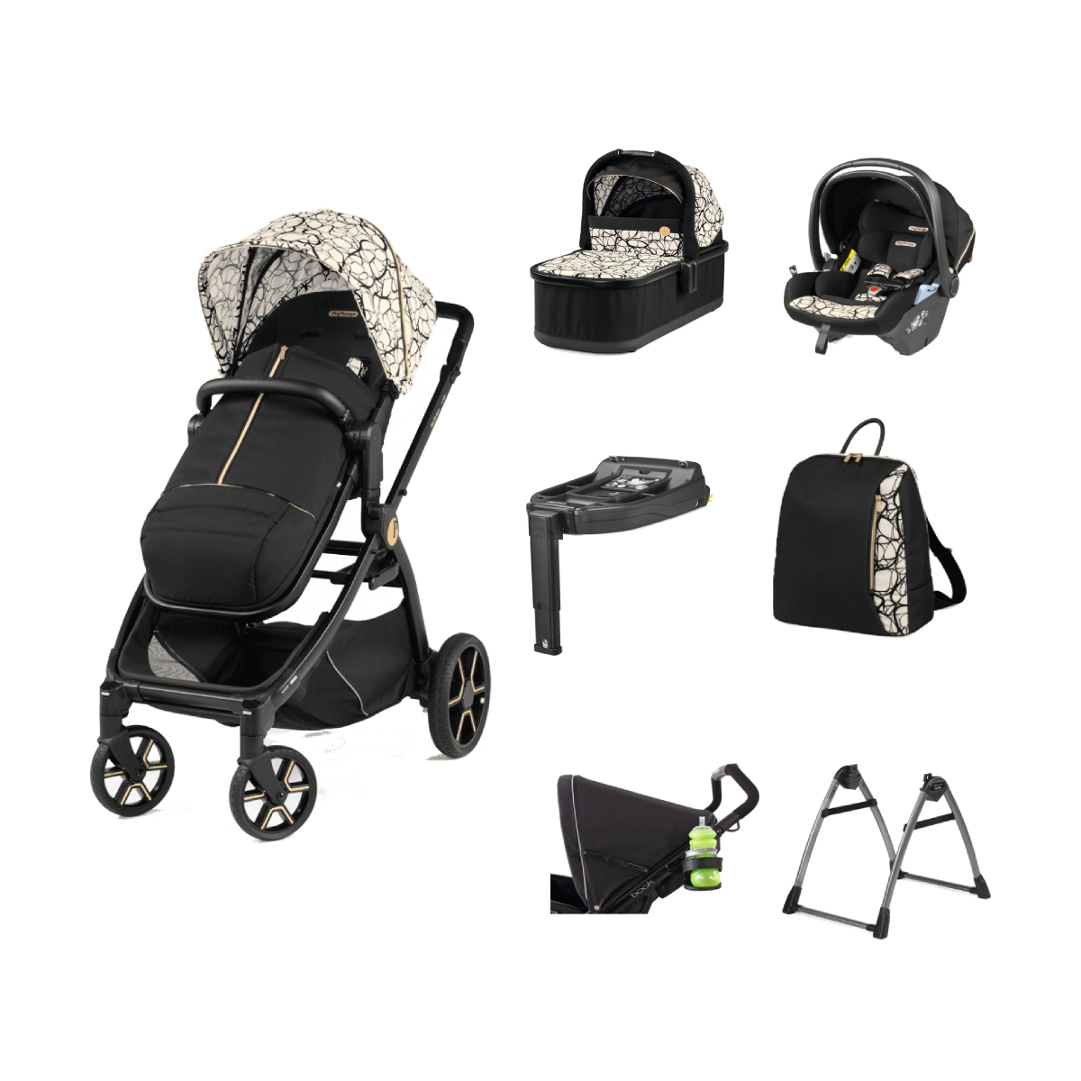 Peg Perego Ypsi 10 Piece I-Size Travel System Bundle-Graphic Gol ...