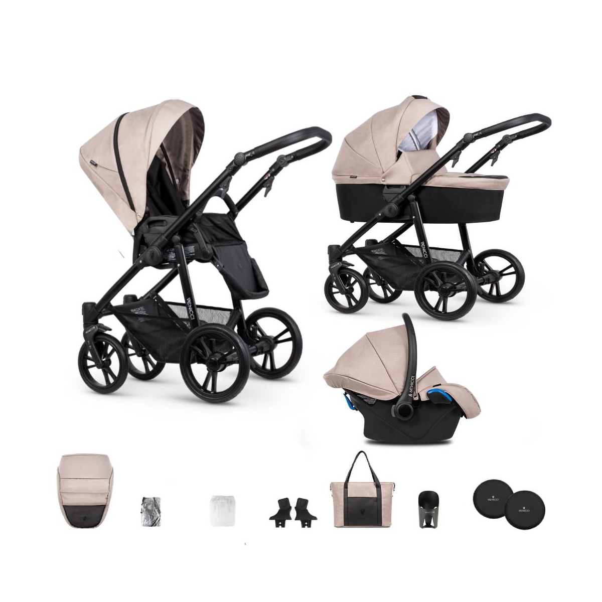 Venicci Genesis 3-in-1 Pram System-Ivory - Everything Baby
